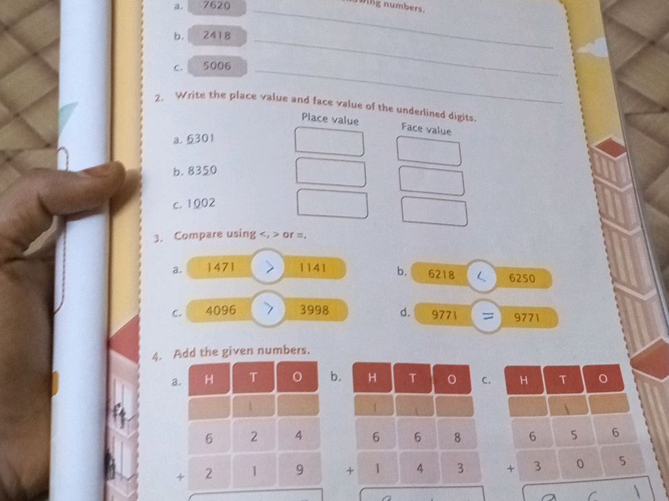 2. Write the place value and face value of | StudyX