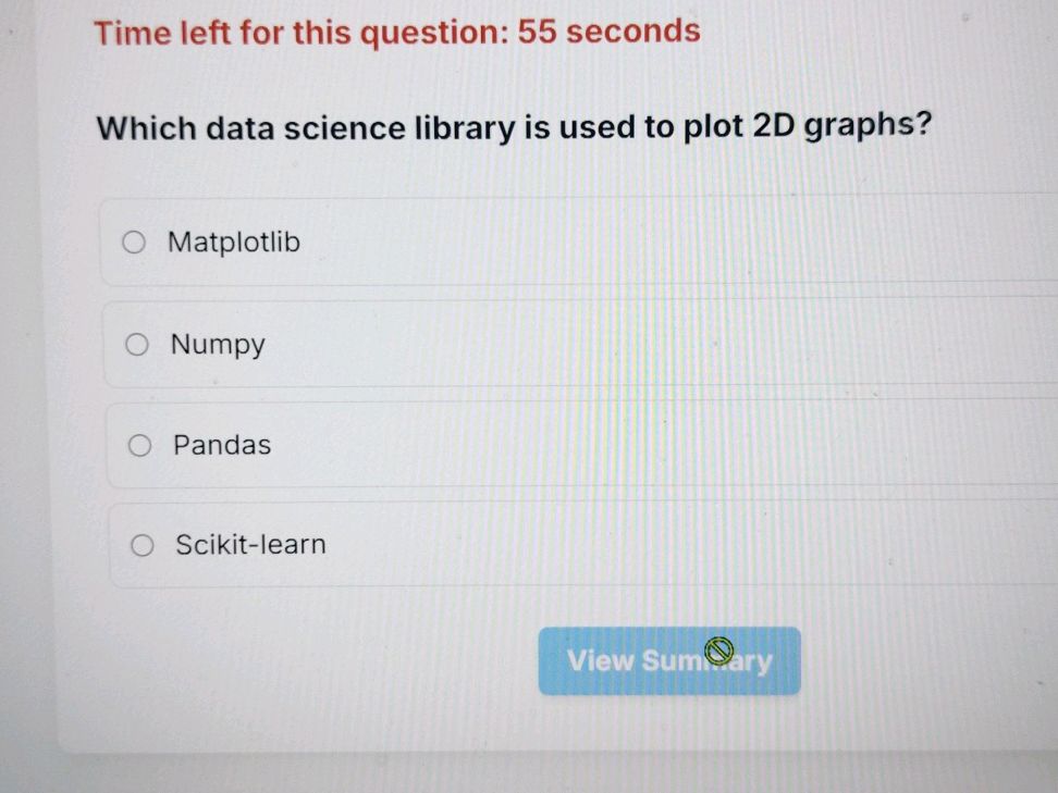 Which data science library is used to plot | StudyX
