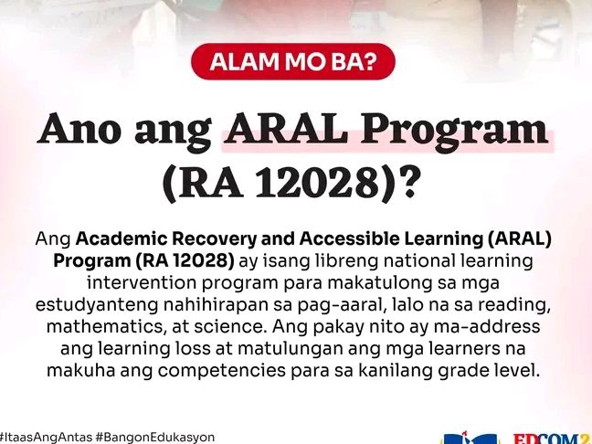 Ano ang ARAL Program (RA 12028)? Ang | StudyX