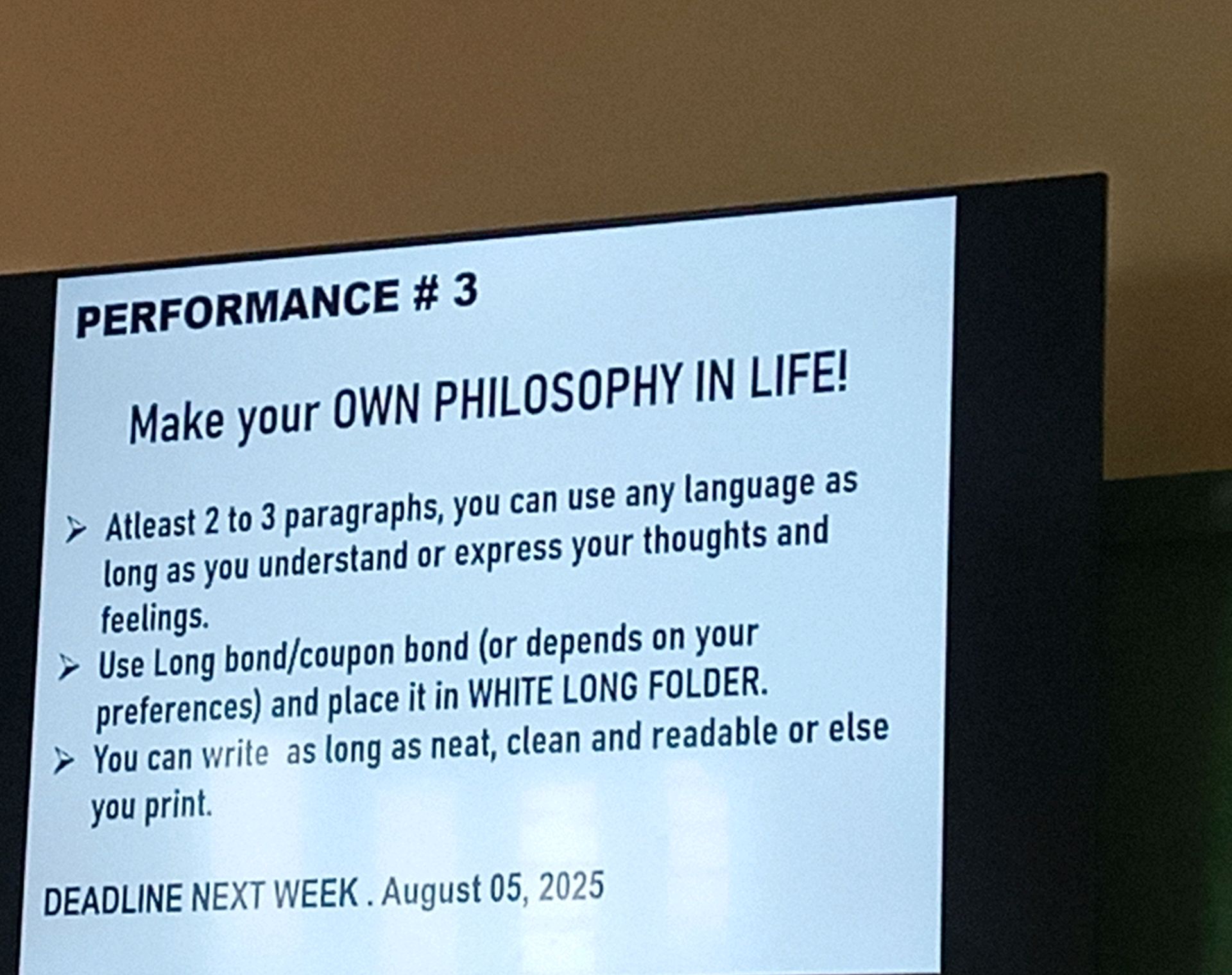 PERFORMANCE # 3 Make your OWN PHILOSOPHY IN | StudyX