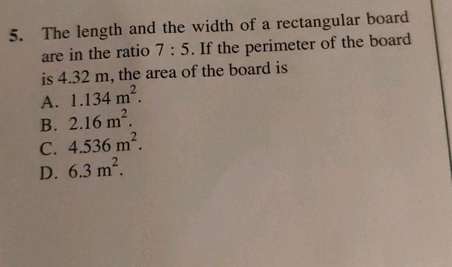 5. The length and the width of a rectangular | StudyX