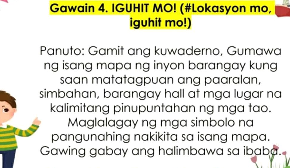 Gawain 4. IGUHIT MO! (#Lokasyon mo, iguhit