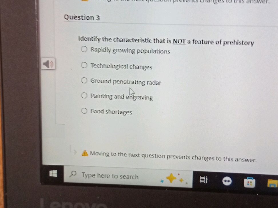 Question 3 Identify the characteristic that | StudyX