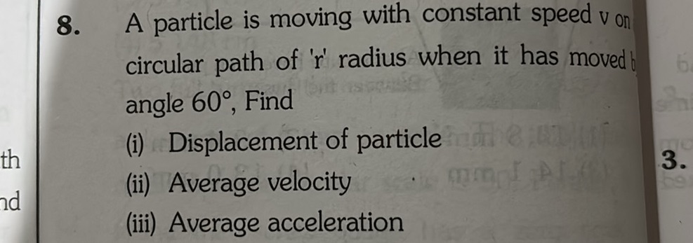 A particle is moving with constant speed v