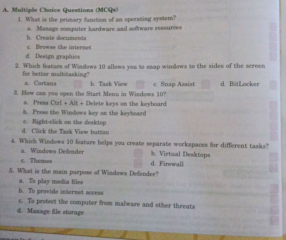 A. Multiple Choice Questions (MCQs) 1. What | StudyX