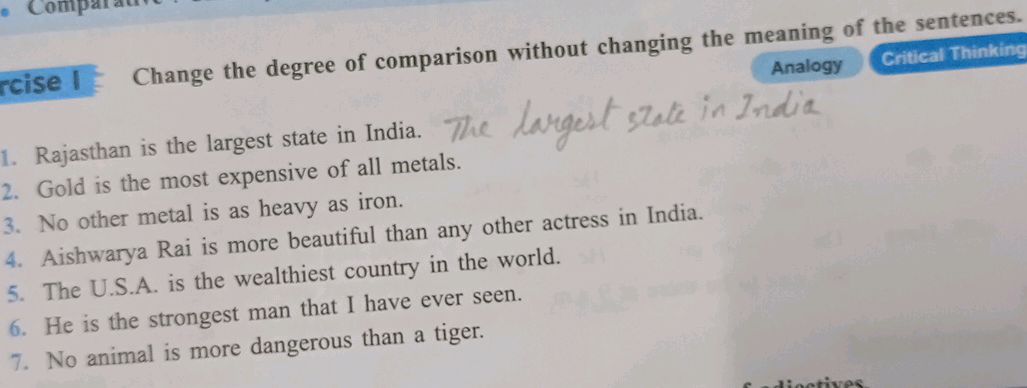 Change the degree of comparison without | StudyX