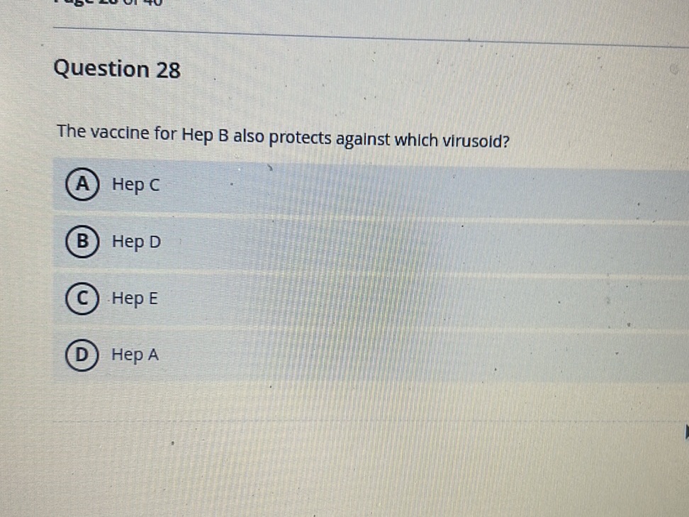The vaccine for Hep B also protects against