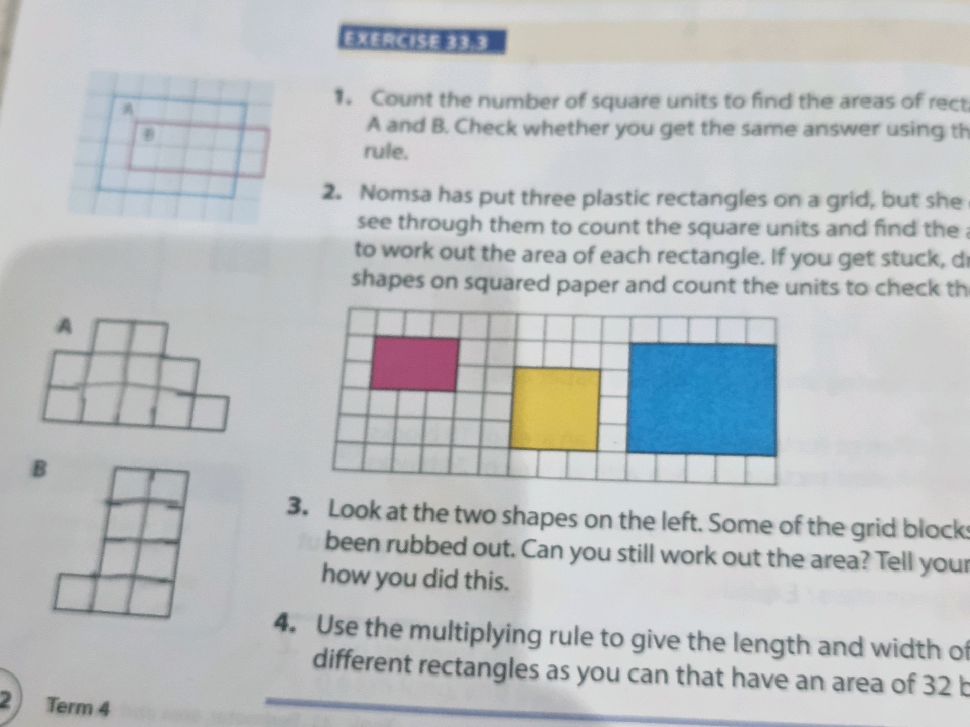 1. Count the number of square units to find | StudyX