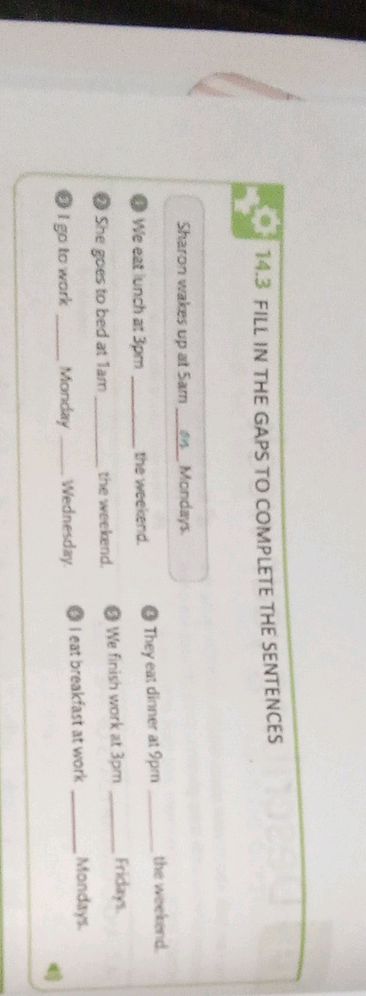 14.3 FILL IN THE GAPS TO COMPLETE THE | StudyX