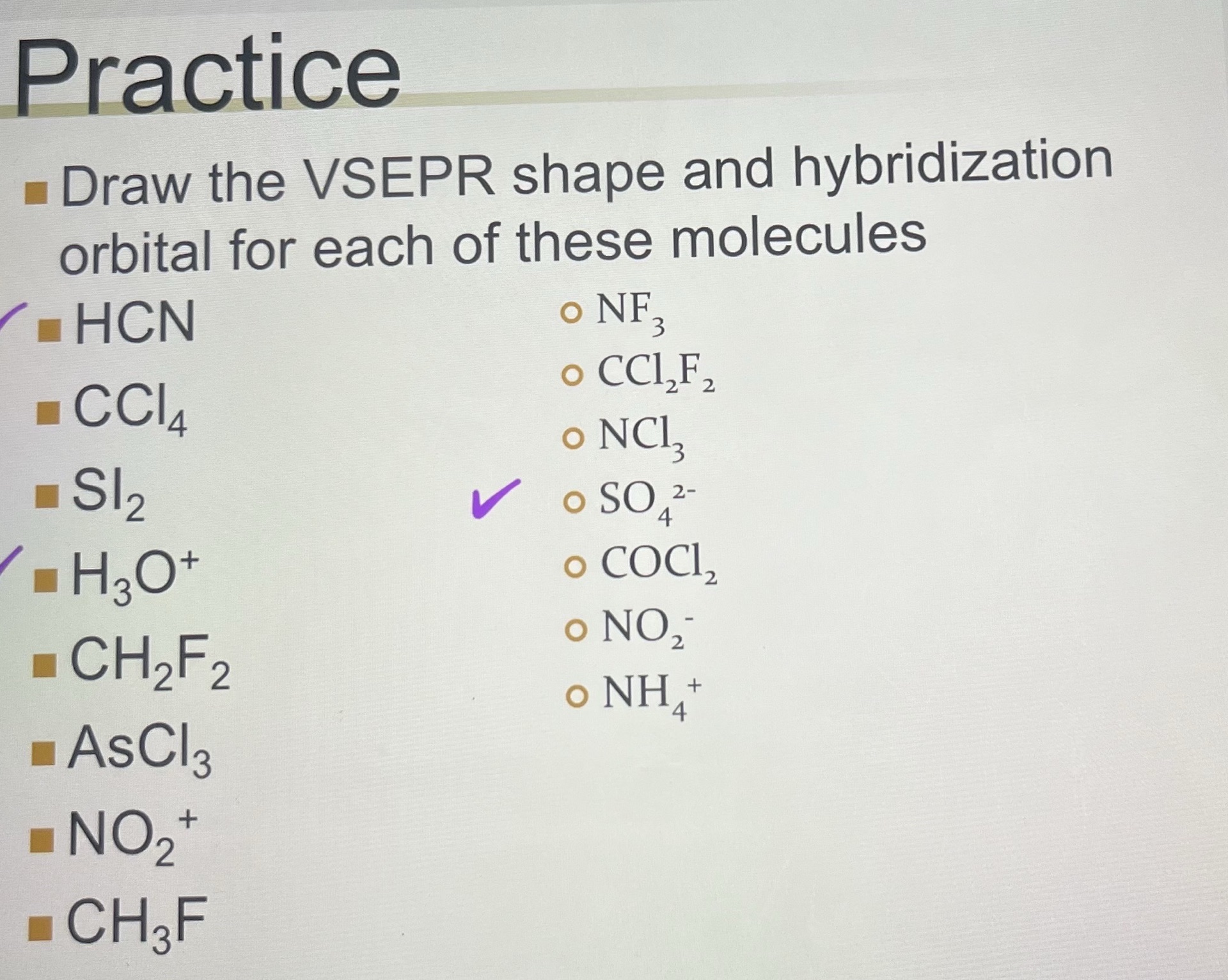 Draw the VSEPR shape and hybridization | StudyX