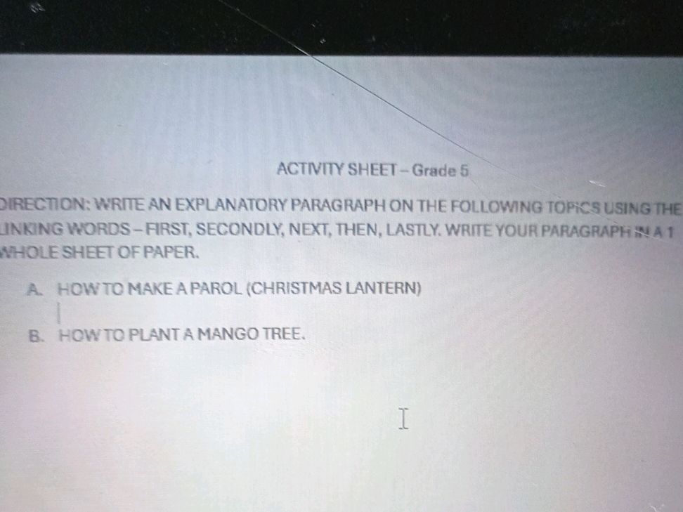 DIRECTION: WRITE AN EXPLANATORY PARAGRAPH ON | StudyX