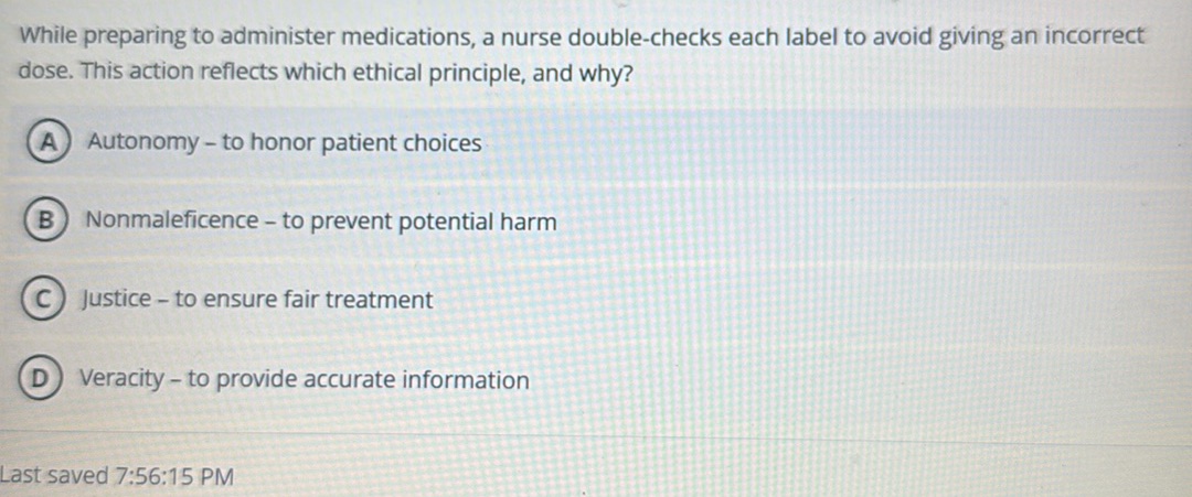 While preparing to administer medications, a | StudyX