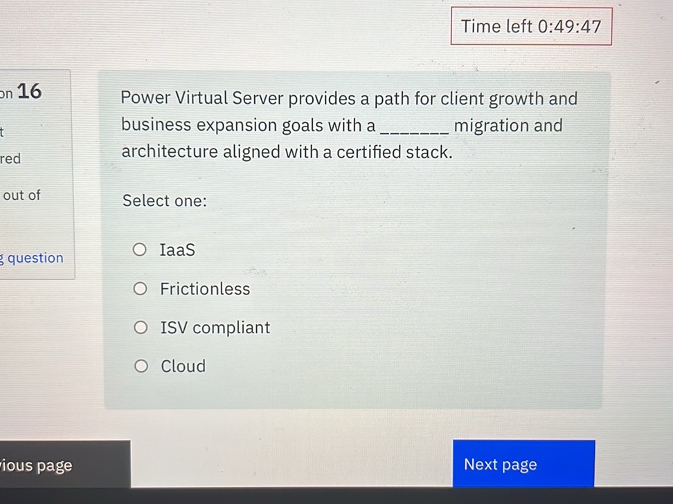 Power Virtual Server provides a path for | StudyX