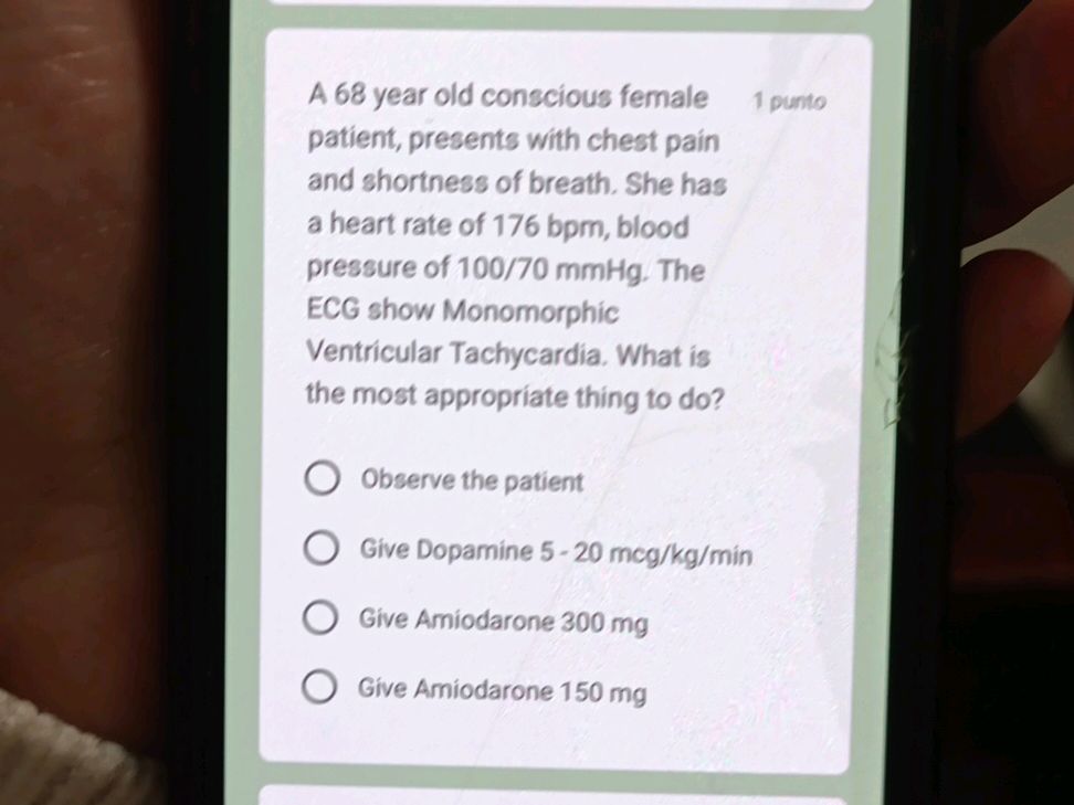 A 68 year old conscious female patient, | StudyX