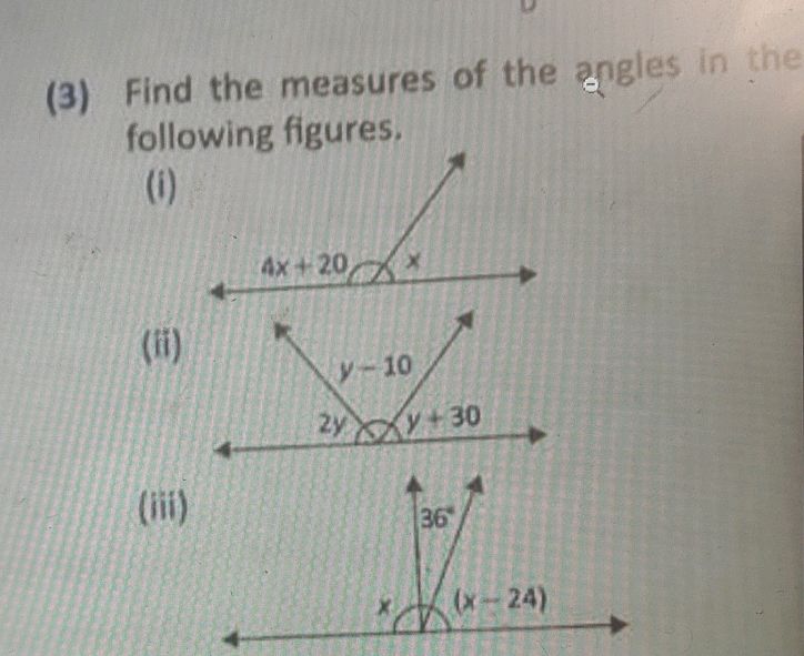 (3) Find the measures of the angles in the