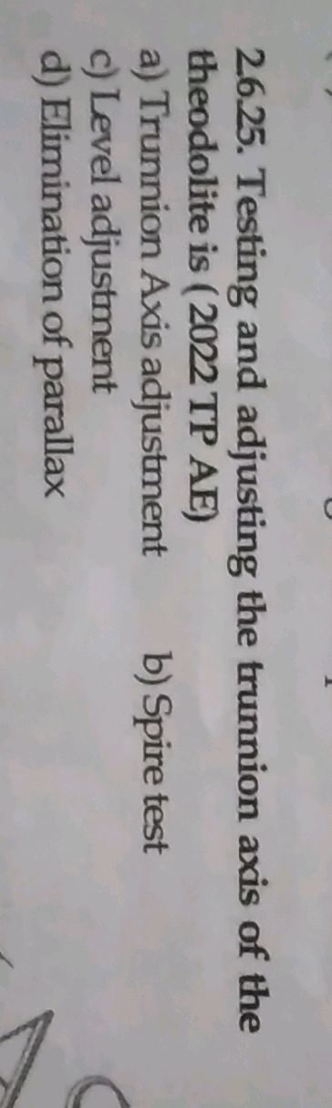 2.6.25. Testing and adjusting the trunnion | StudyX