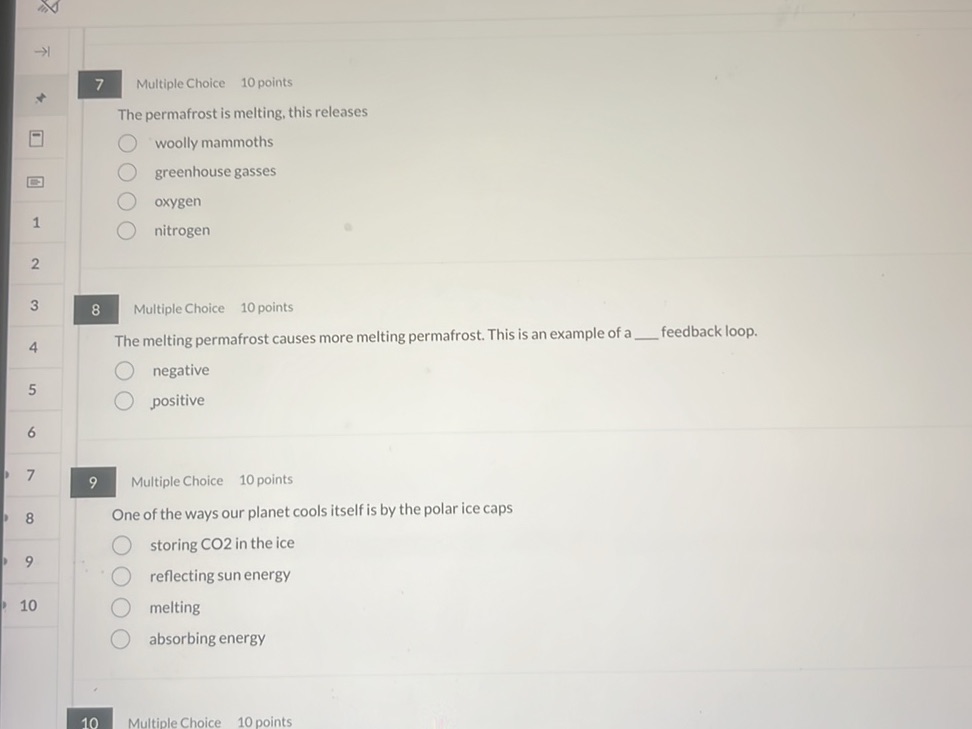7 Multiple Choice 10 points The permafrost | StudyX