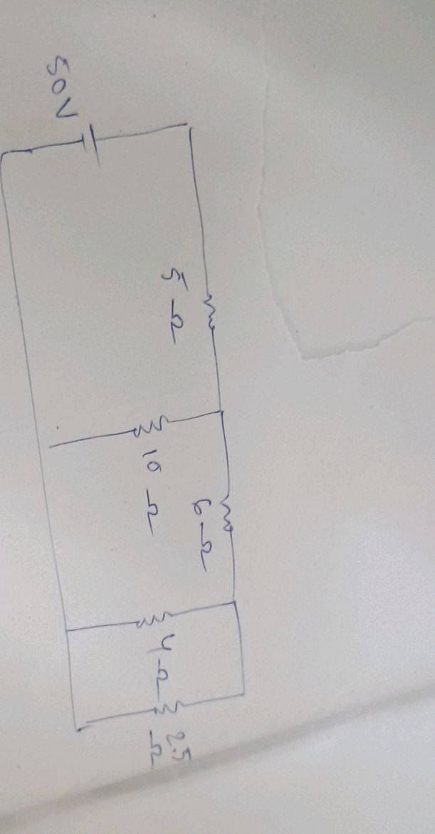 A circuit diagram is shown with a 50V | StudyX