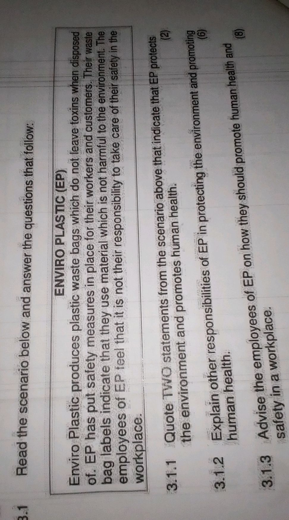 Read the scenario below and answer the | StudyX