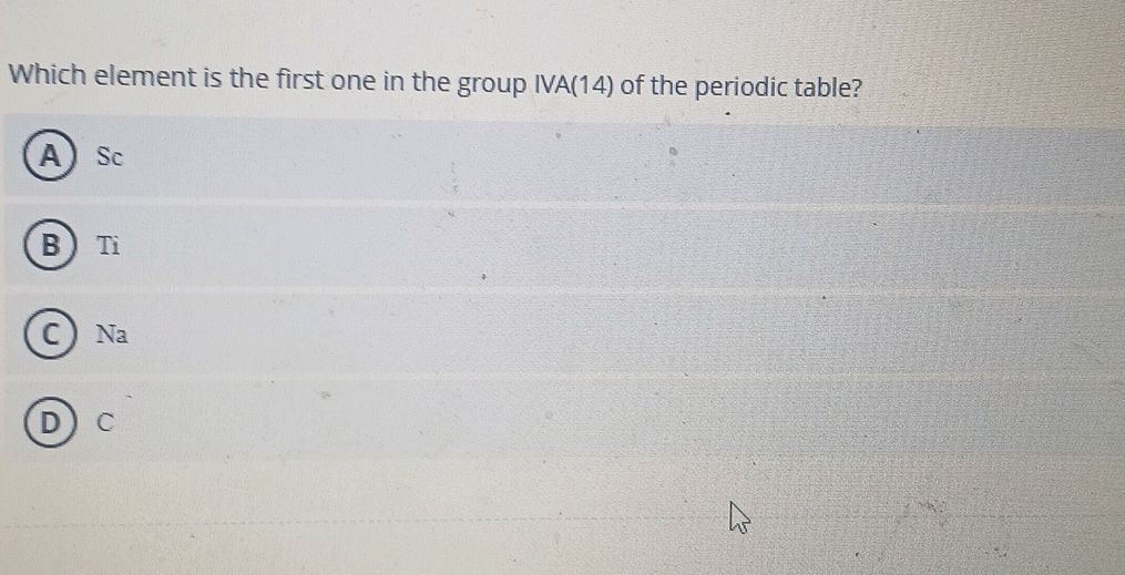 Which element is the first one in the group