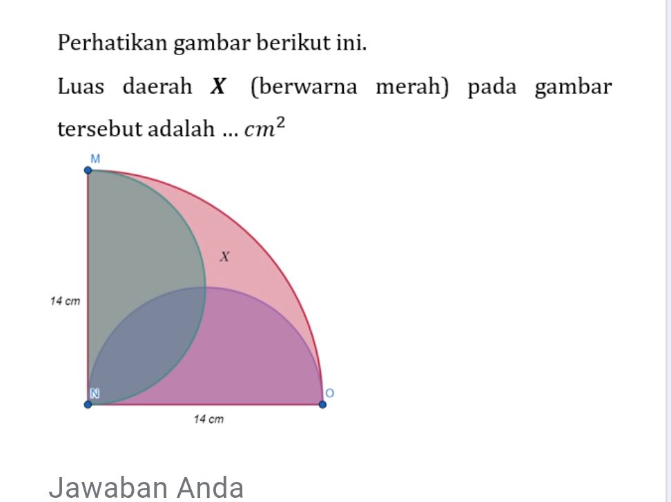 Perhatikan gambar berikut ini. Luas daerah X
