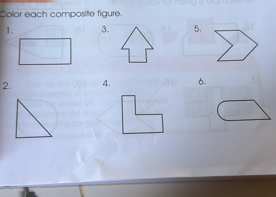 Color each composite figure. 1. 2. 3. 4. | StudyX