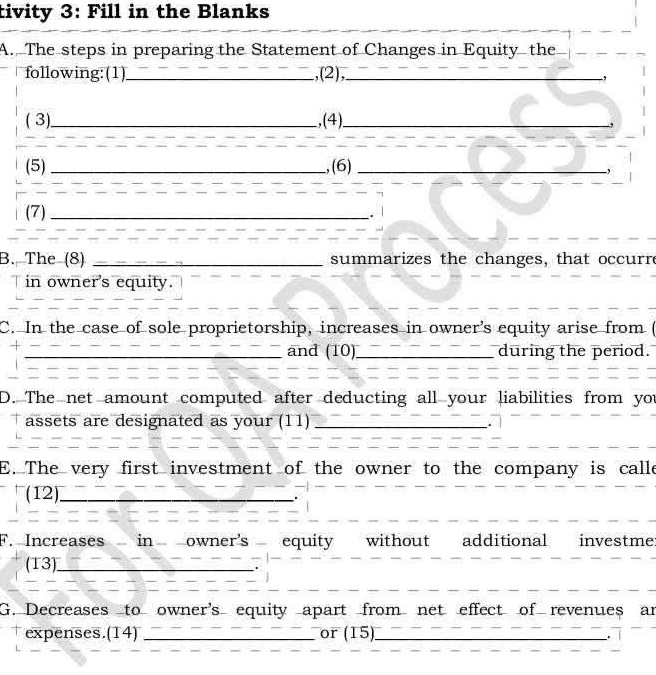 Activity 3: Fill in the Blanks A. The steps | StudyX