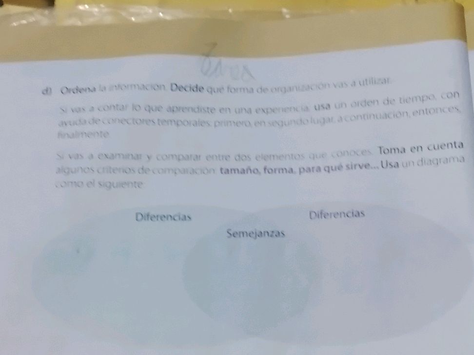 d) Ordena la informacion. Decide qué forma | StudyX