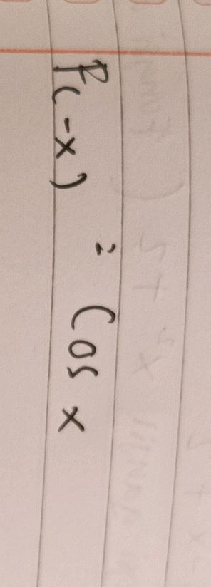 Determine if f(-x) = cos x is even or odd