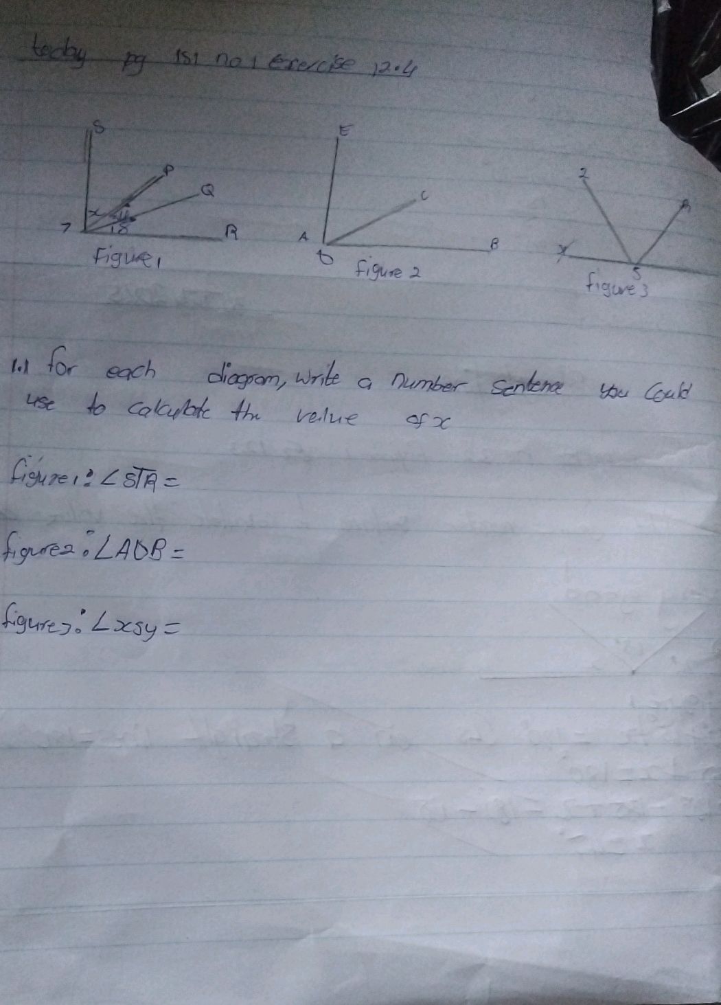 1 for each diagram, write a number sentence