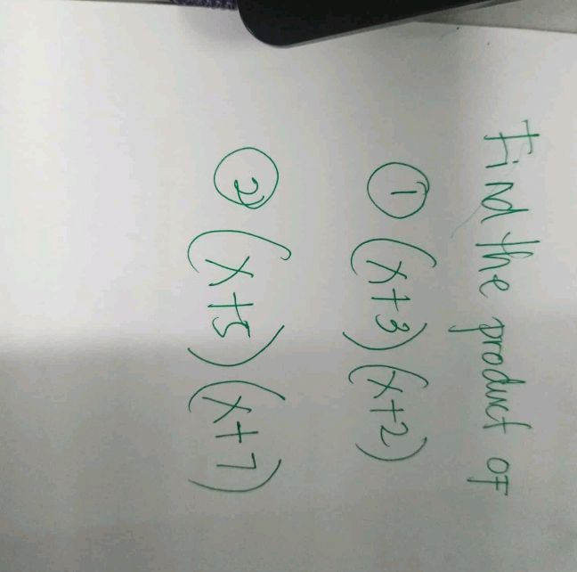 Find the product of ① (x+3) (x+2) ② | StudyX