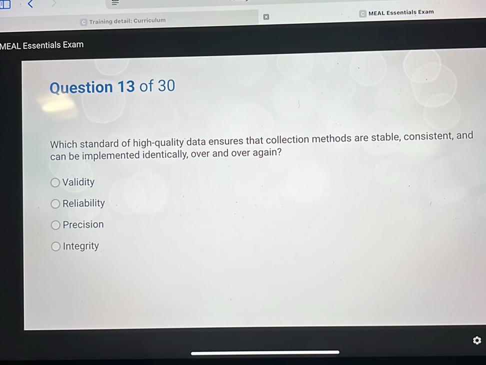 Which standard of high-quality data ensures | StudyX