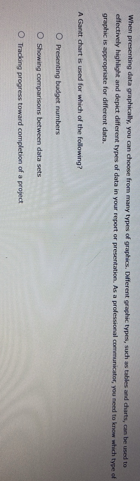 When presenting data graphically, you can | StudyX