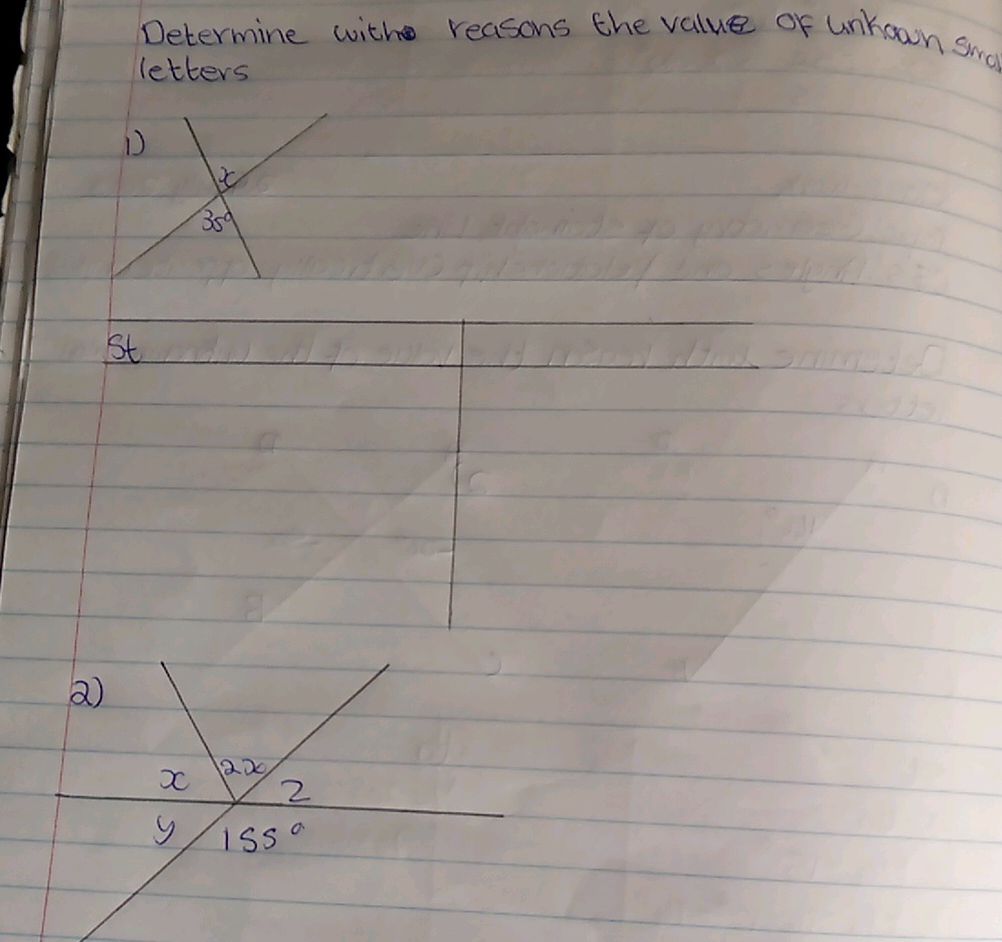Determine with reasons the value of unknown | StudyX