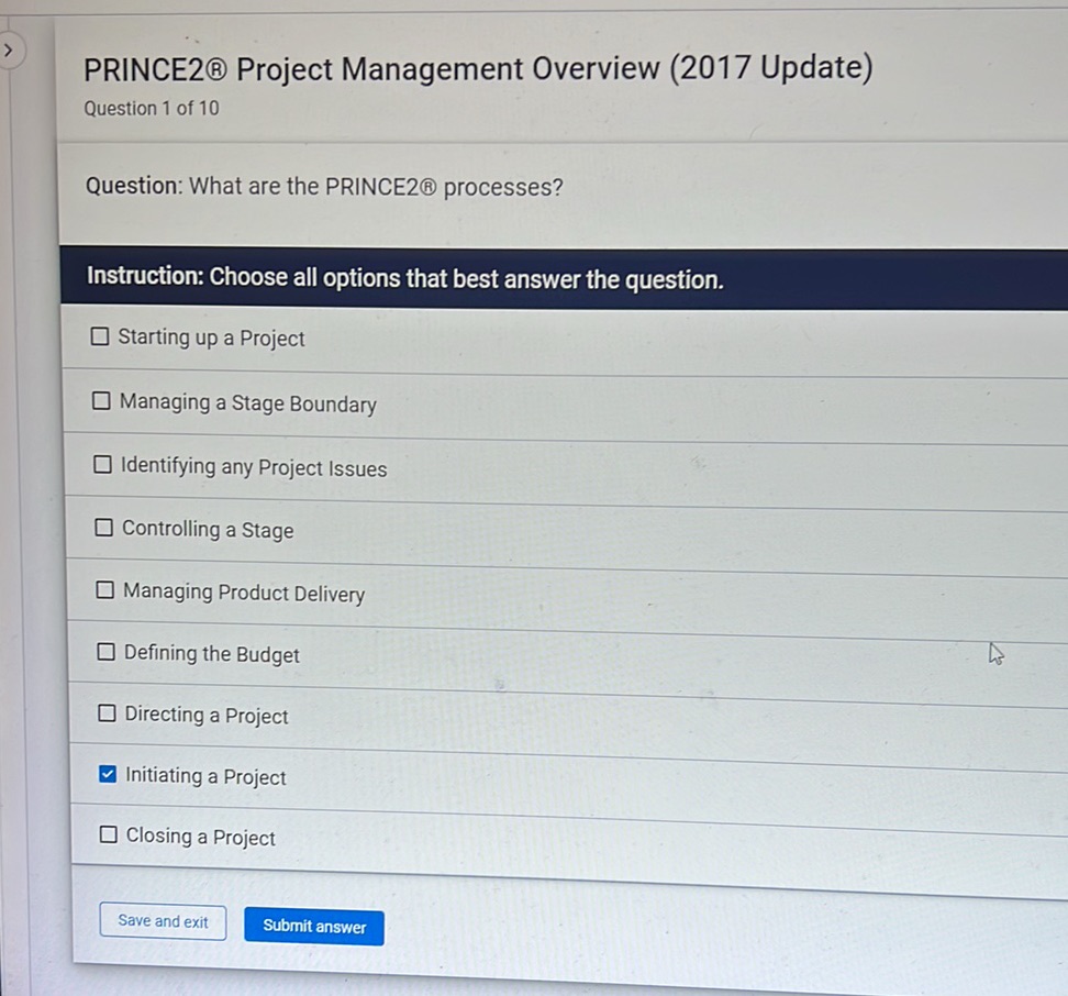 Question: What are the PRINCE2® processes? | StudyX