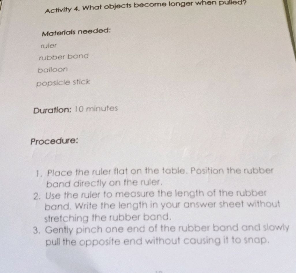 Activity 4. What objects become longer when | StudyX