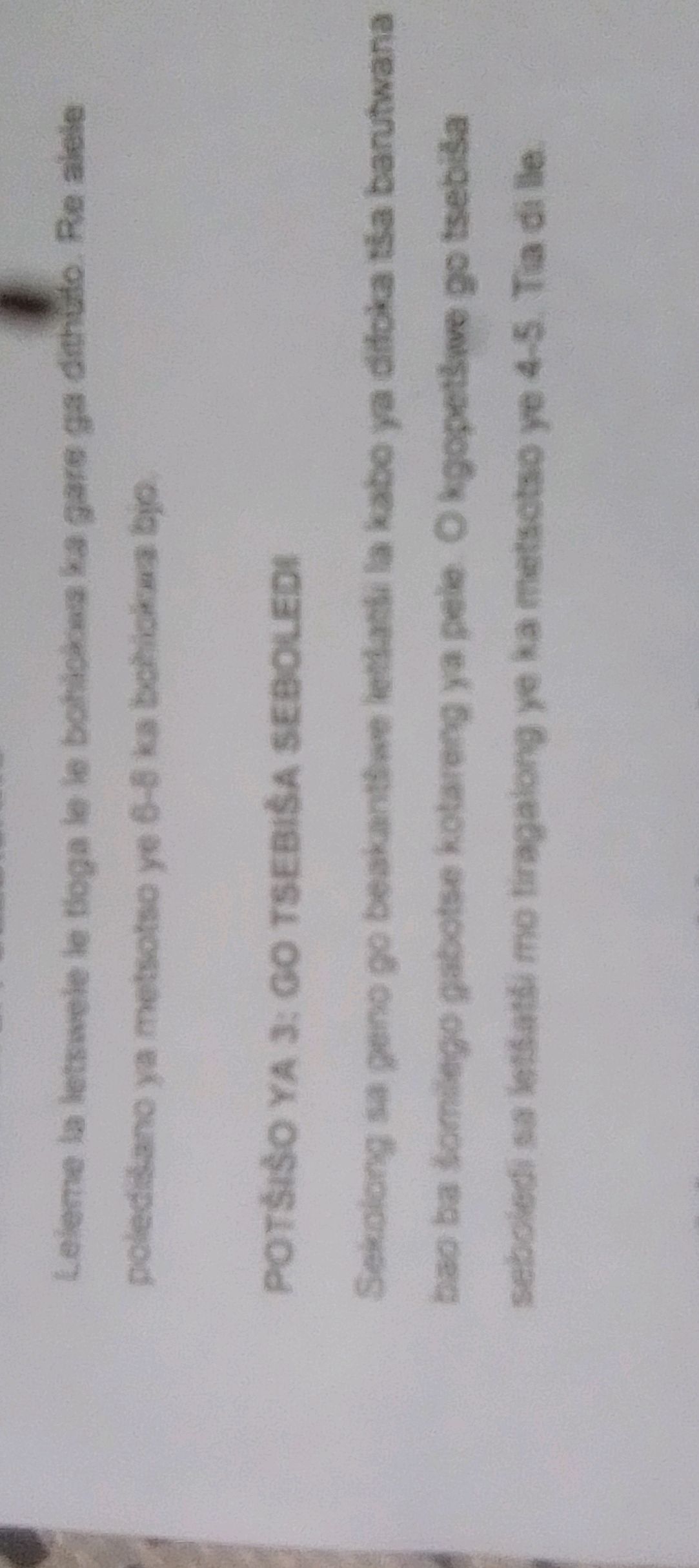 Leleme la letswele le tioga le le bohloka ka | StudyX