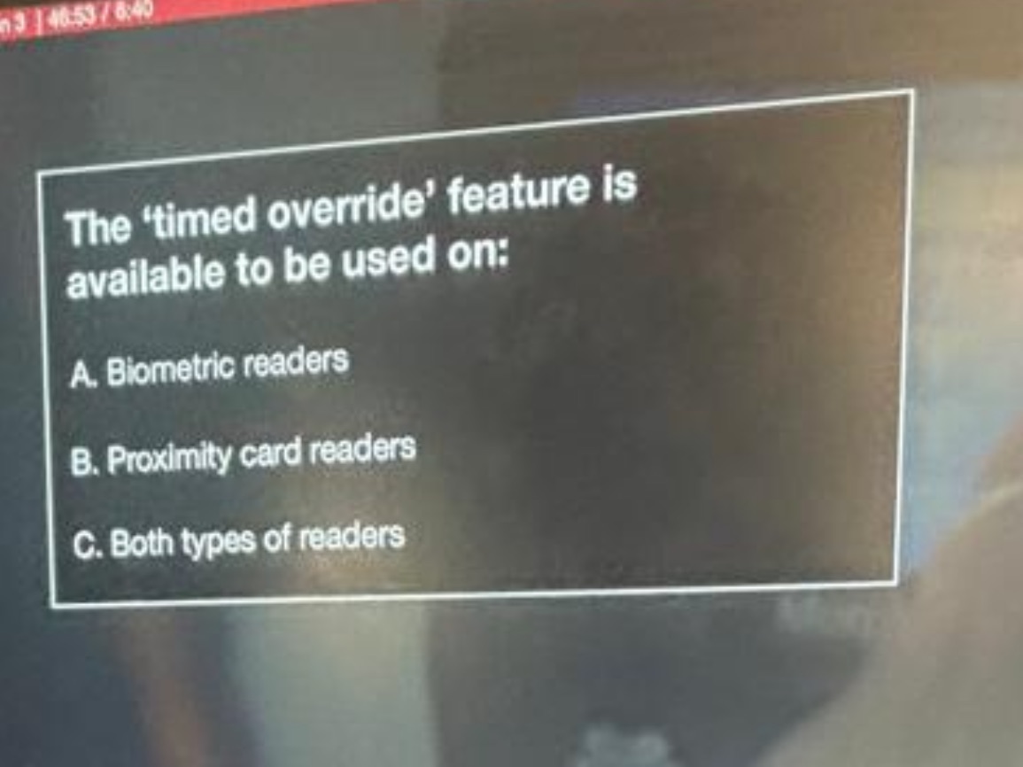 The 'timed override' feature is available to | StudyX