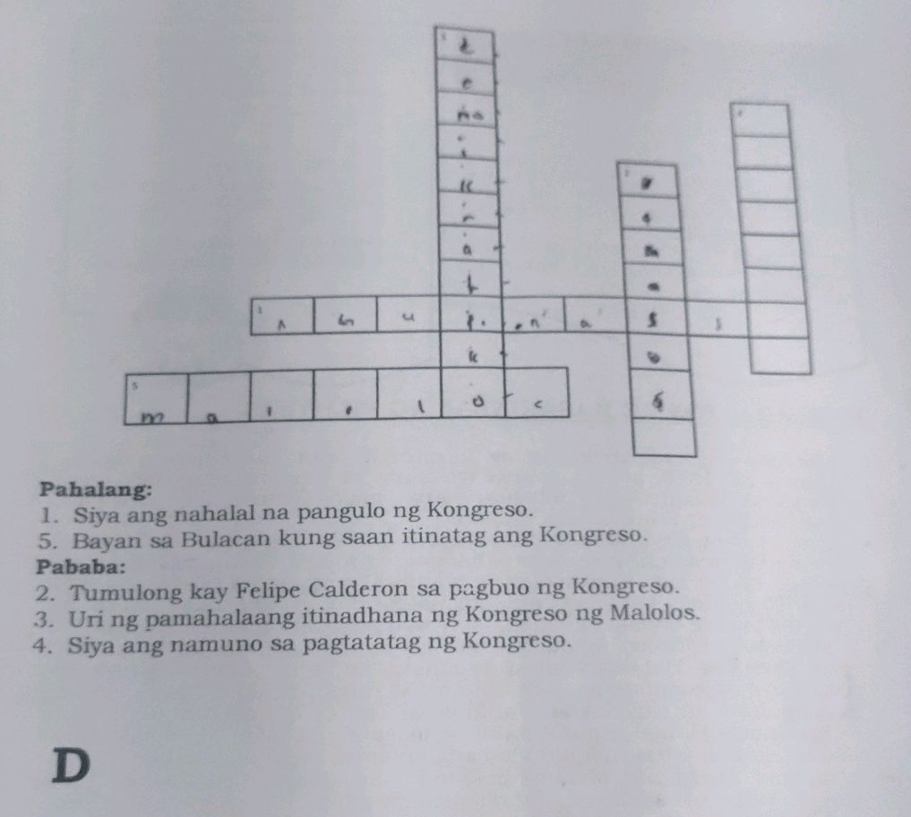 Pahalang: 1. Siya ang nahalal na pangulo ng