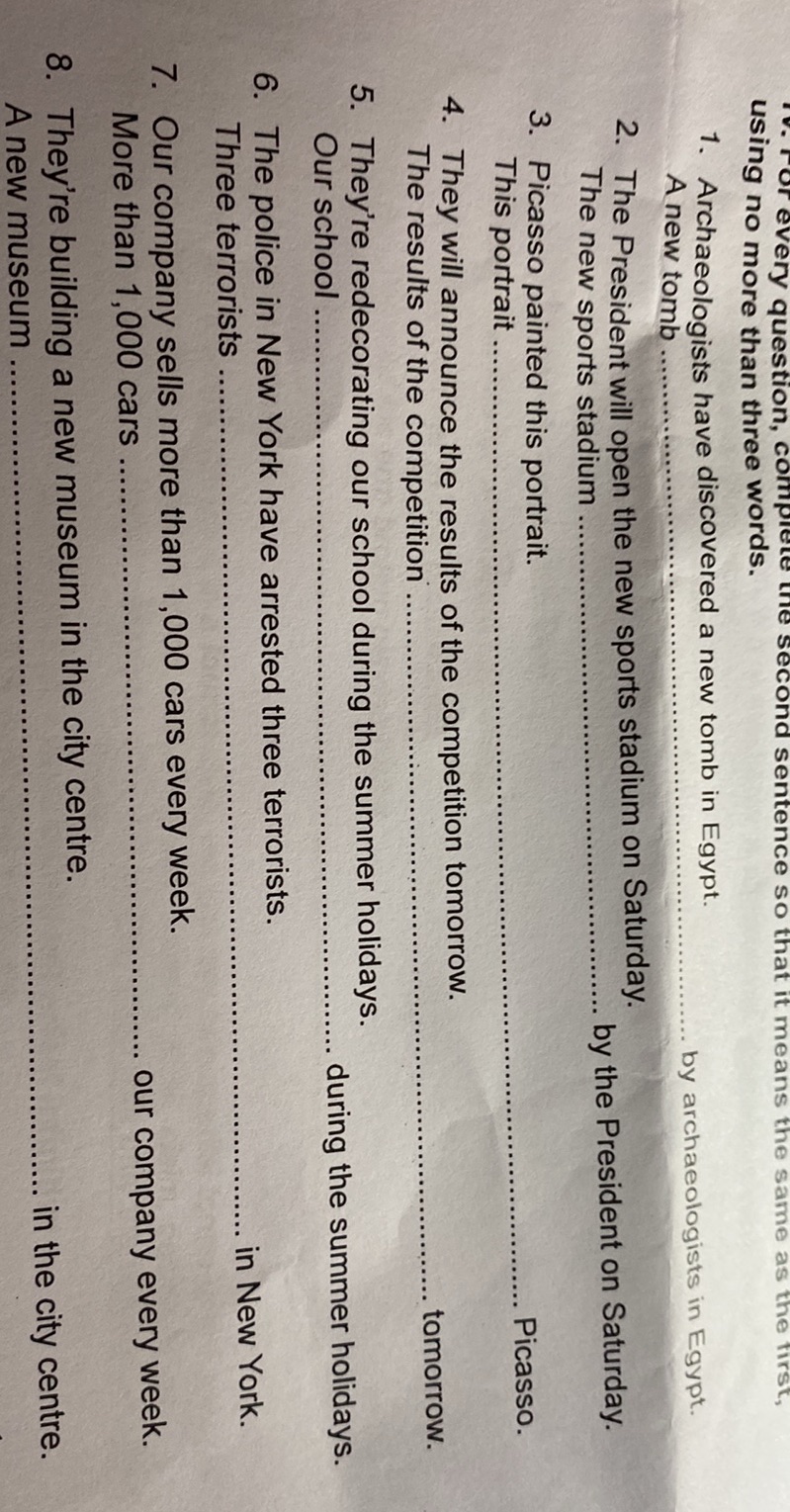 For every question, complete the second | StudyX