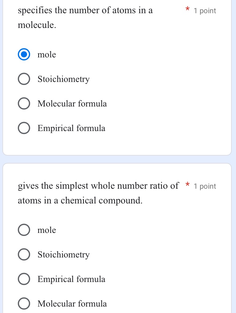 specifies the number of atoms in a molecule.