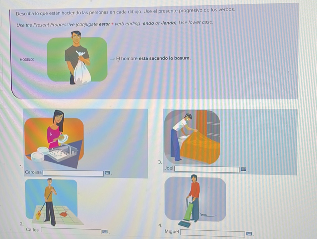 Describa lo que están haciendo las personas