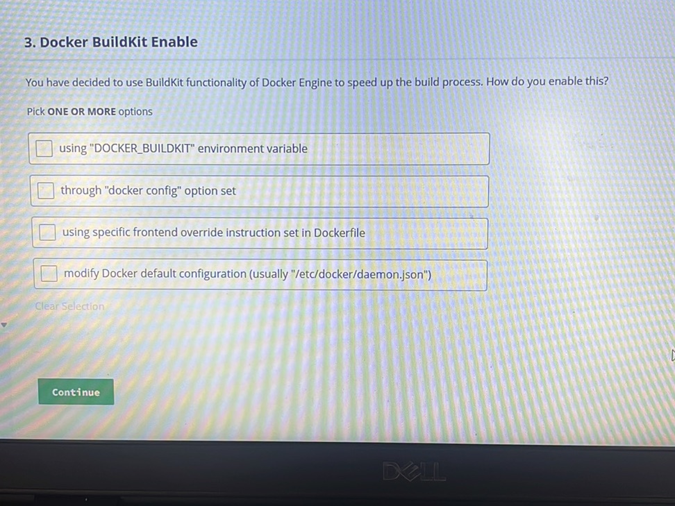 3. Docker BuildKit Enable You have decided | StudyX