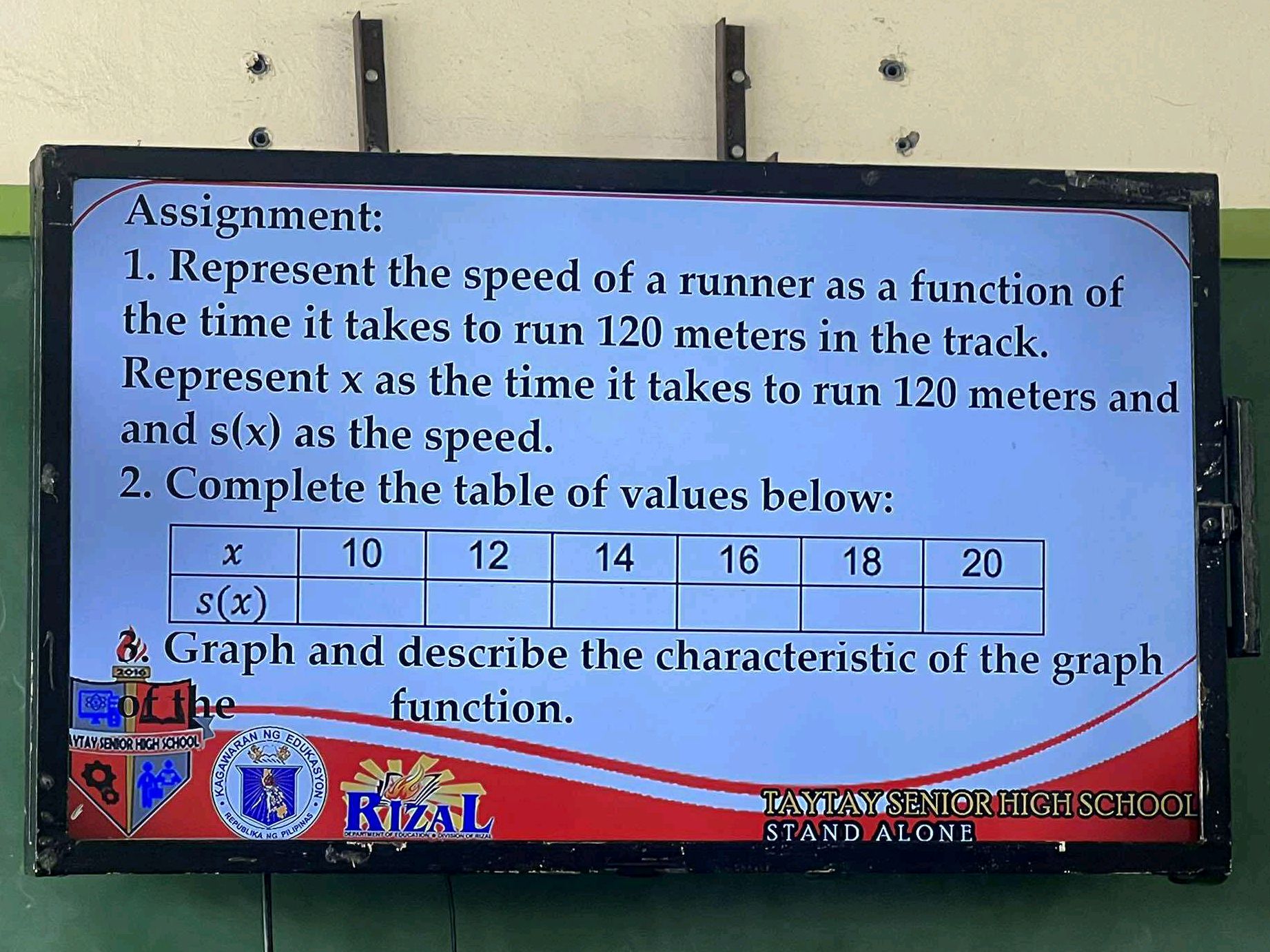 Represent the speed of a runner as a