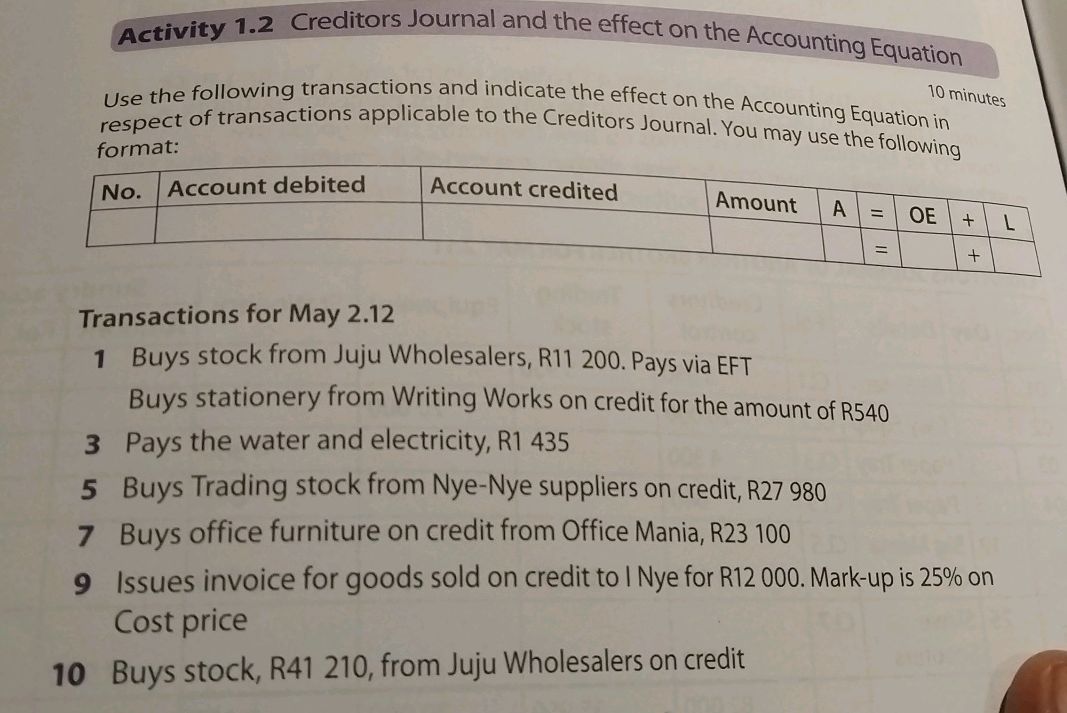 Use the following transactions and indicate | StudyX