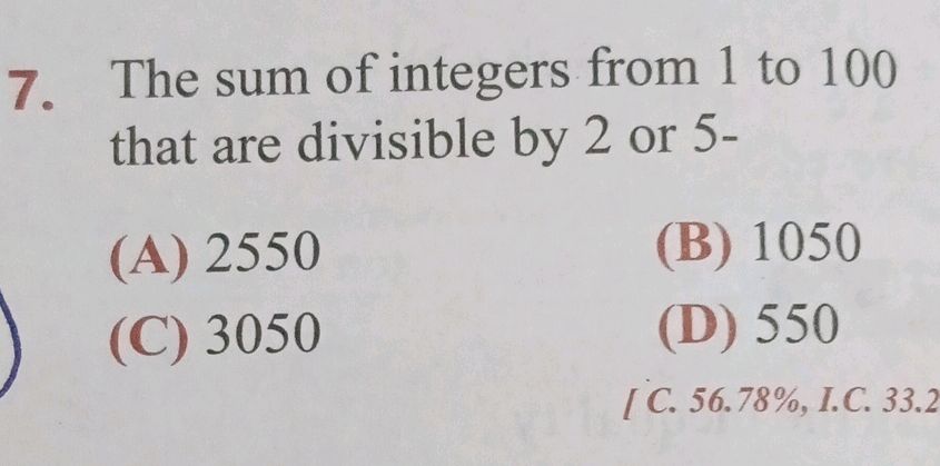 7. The sum of integers from 1 to 100 that | StudyX