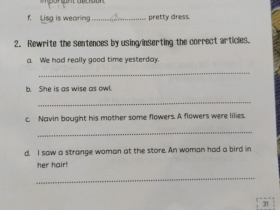 2. Rewrite the sentences by using/inserting | StudyX