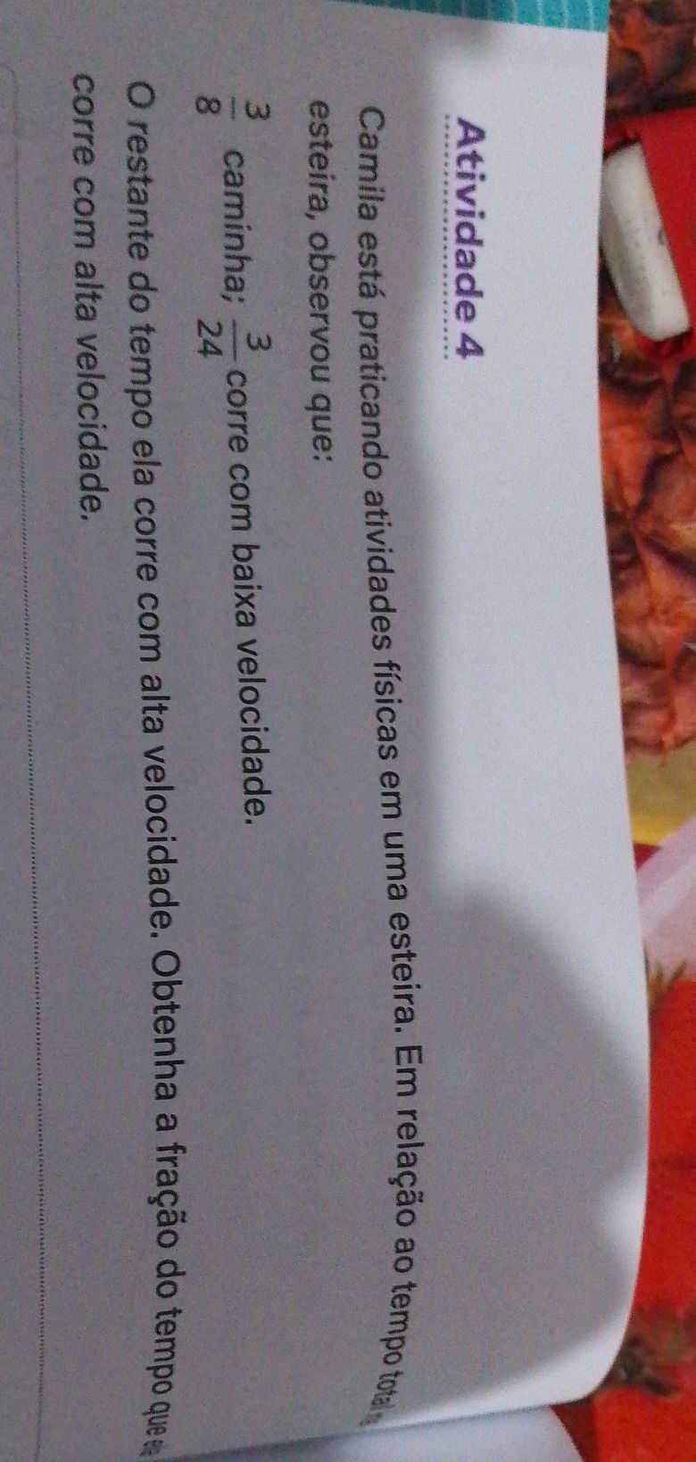 Camila está praticando atividades físicas em | StudyX