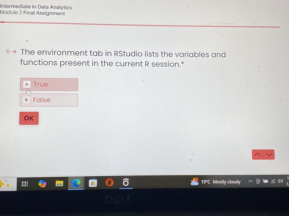 6 → The environment tab in RStudio lists the | StudyX