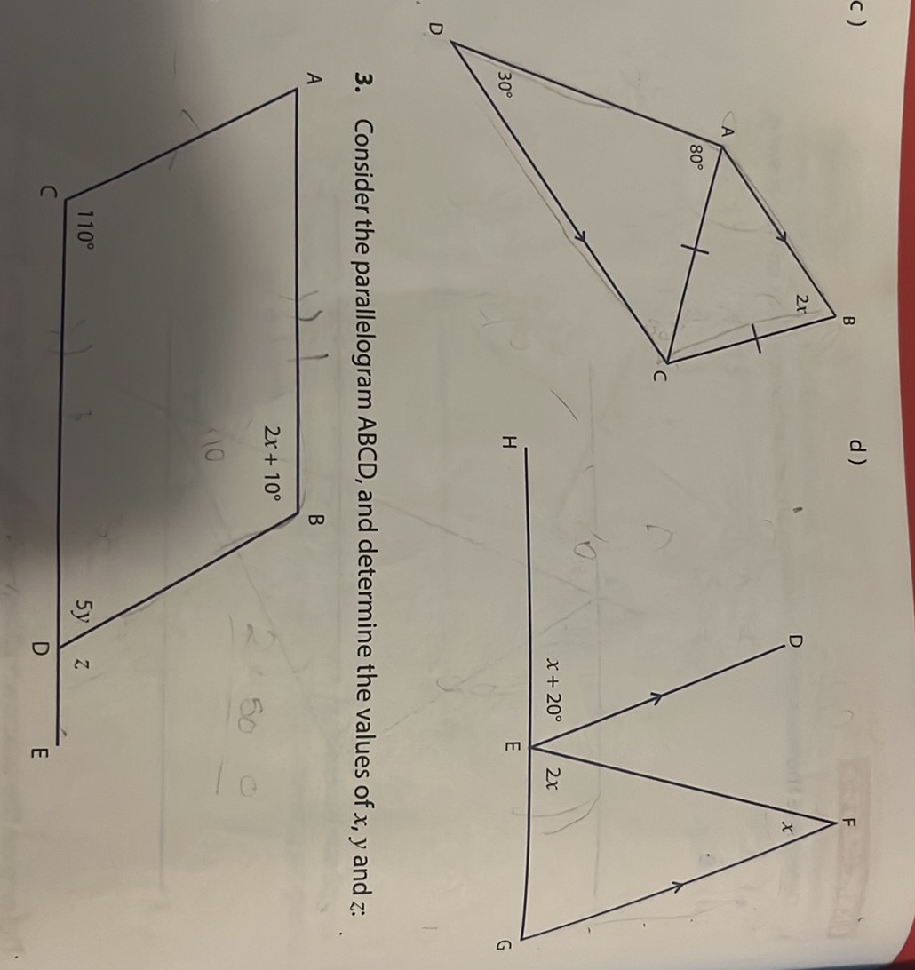 Consider the parallelogram ABCD, and
